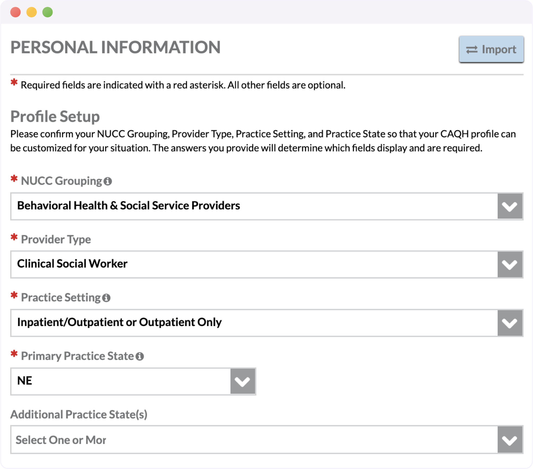 CAQH Profile Guide - Nebraska – Rula Therapist
